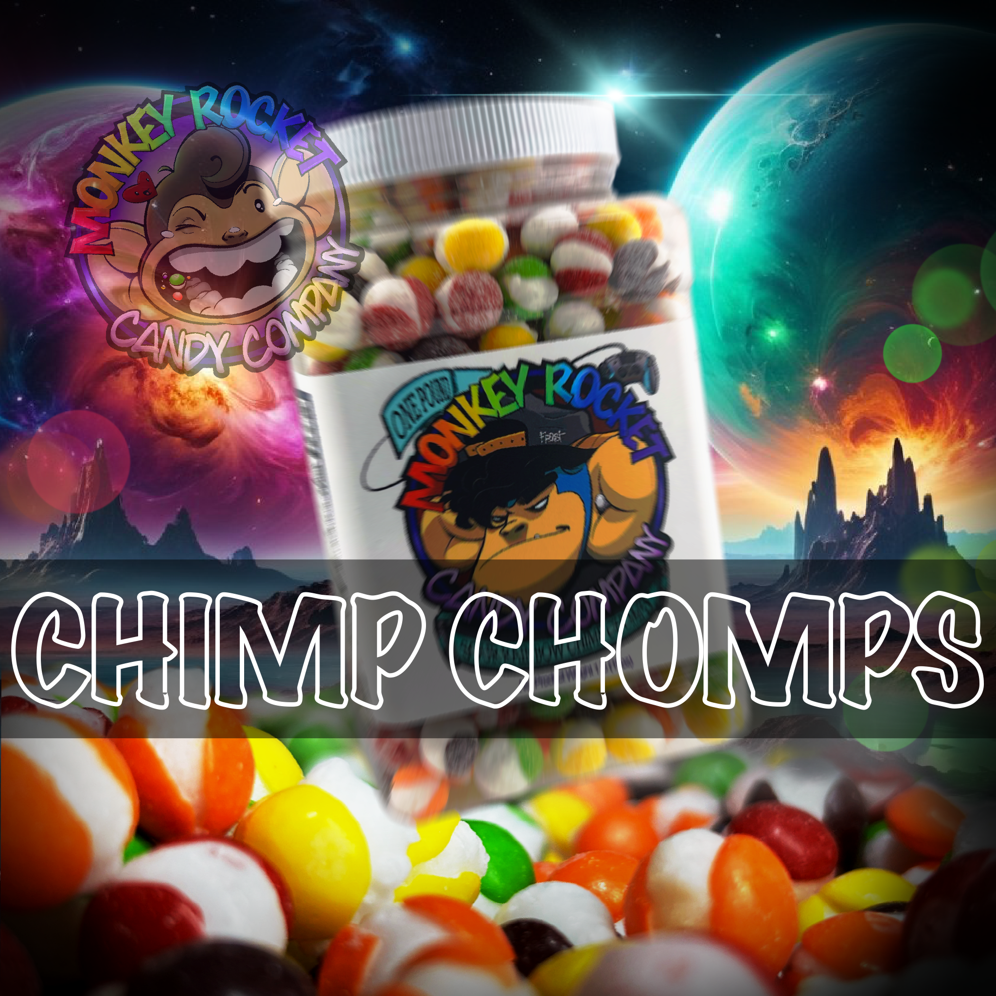 Chimp Chomps - Freeze Dried Skittles - Monkey Rocket Candy Company